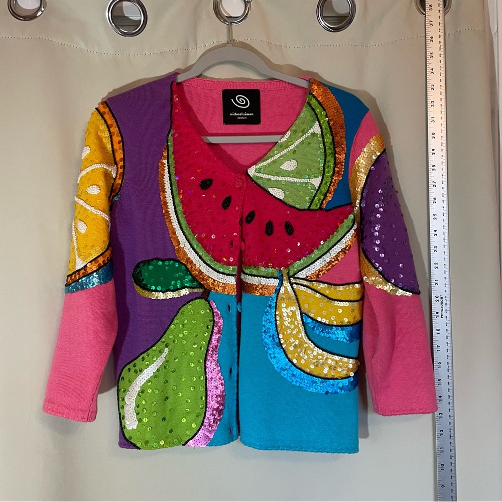 Vintage Michael Simon Event Fruit Sequin Embroidered … - Gem